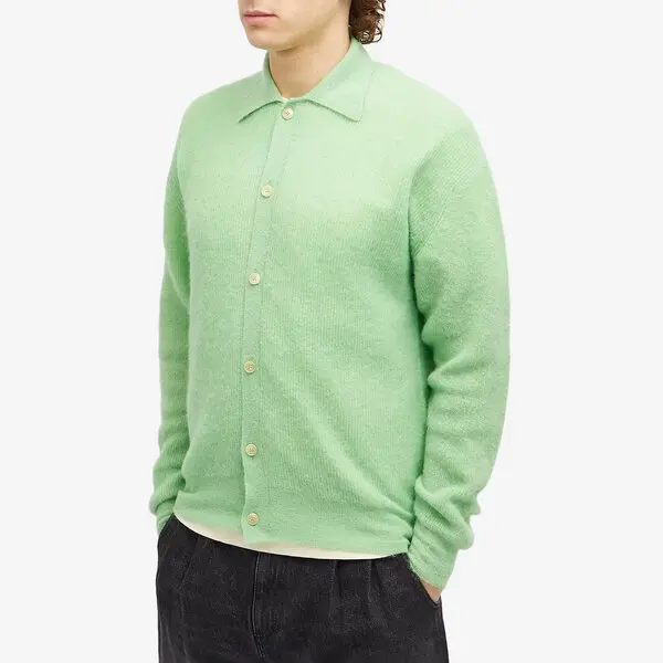 Auralee Alpaca Wool Cardigan In Light Green - 70% Off | Editorialist